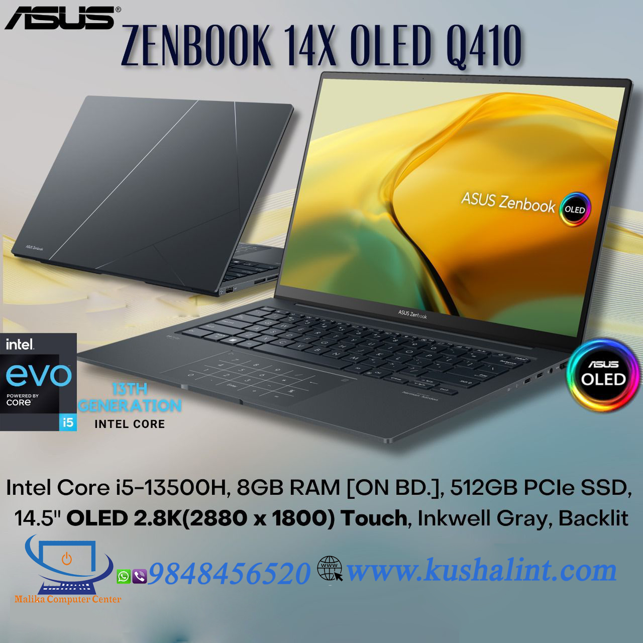 ASUS ZENBOOK 14X OLED Q410VA | Intel® Core™ i5-13500H | Intel Iris® Xe ...